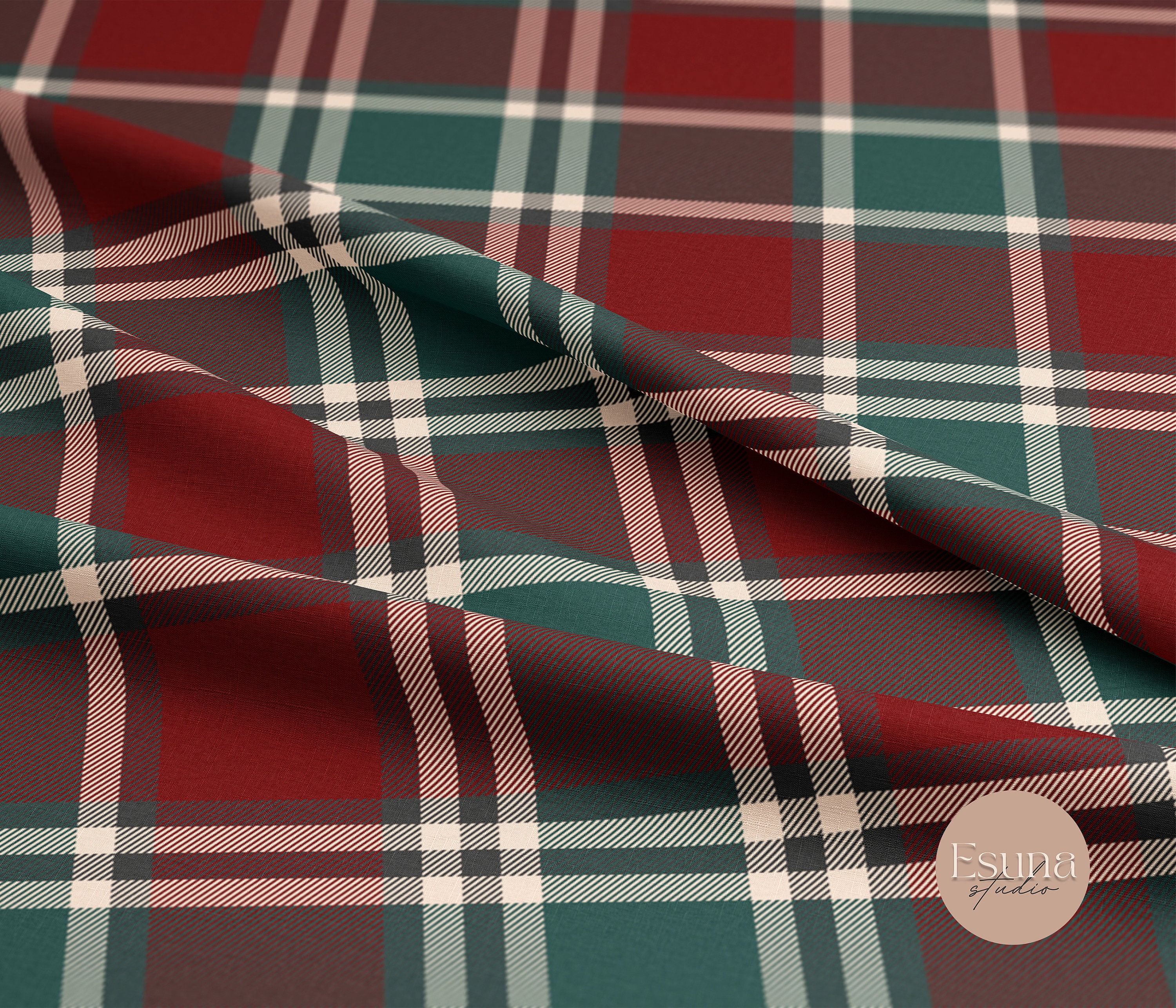 Winter Plaid Seamless Pattern Christmas Tartan Repeat Pattern Xmas ...