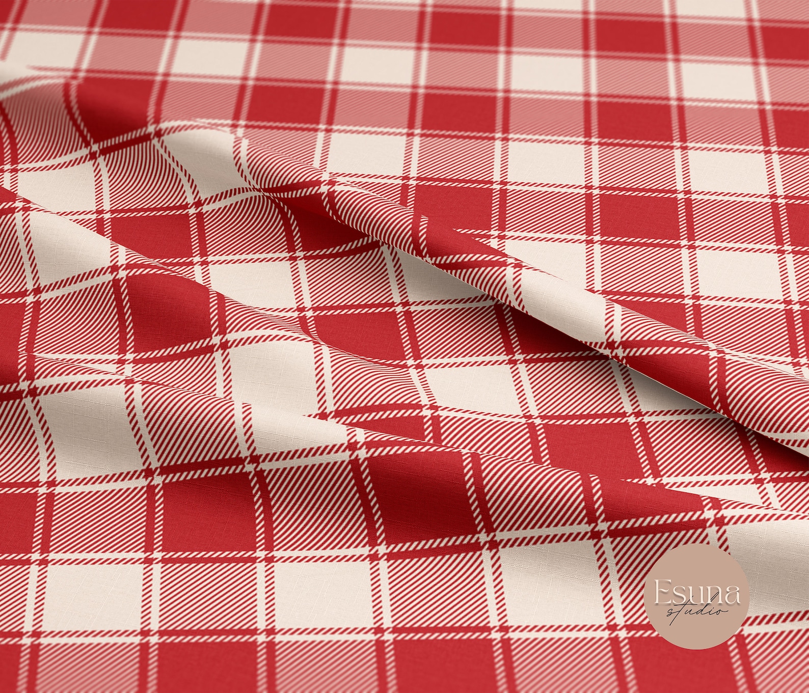 Red Checkered Plaid Seamless Pattern, Christmas Tartan Repeat Pattern ...