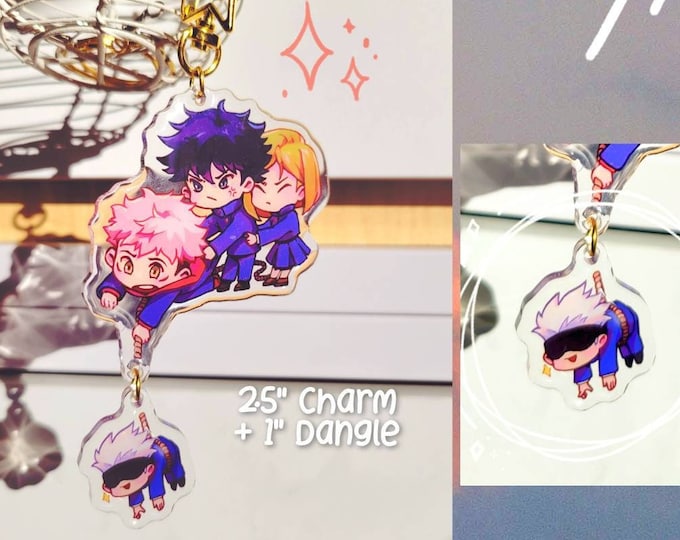 JJK Sorcerer Trio Gojo KEYCHAIN Double-sided Dangling - Etsy