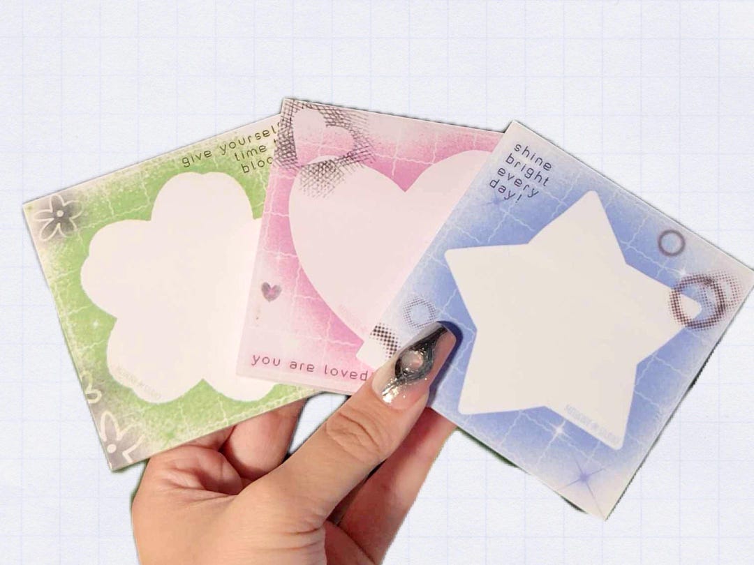 Shoujo Manga Notes | Y2K Motivational Sticky Note Memo Pad Set for ...