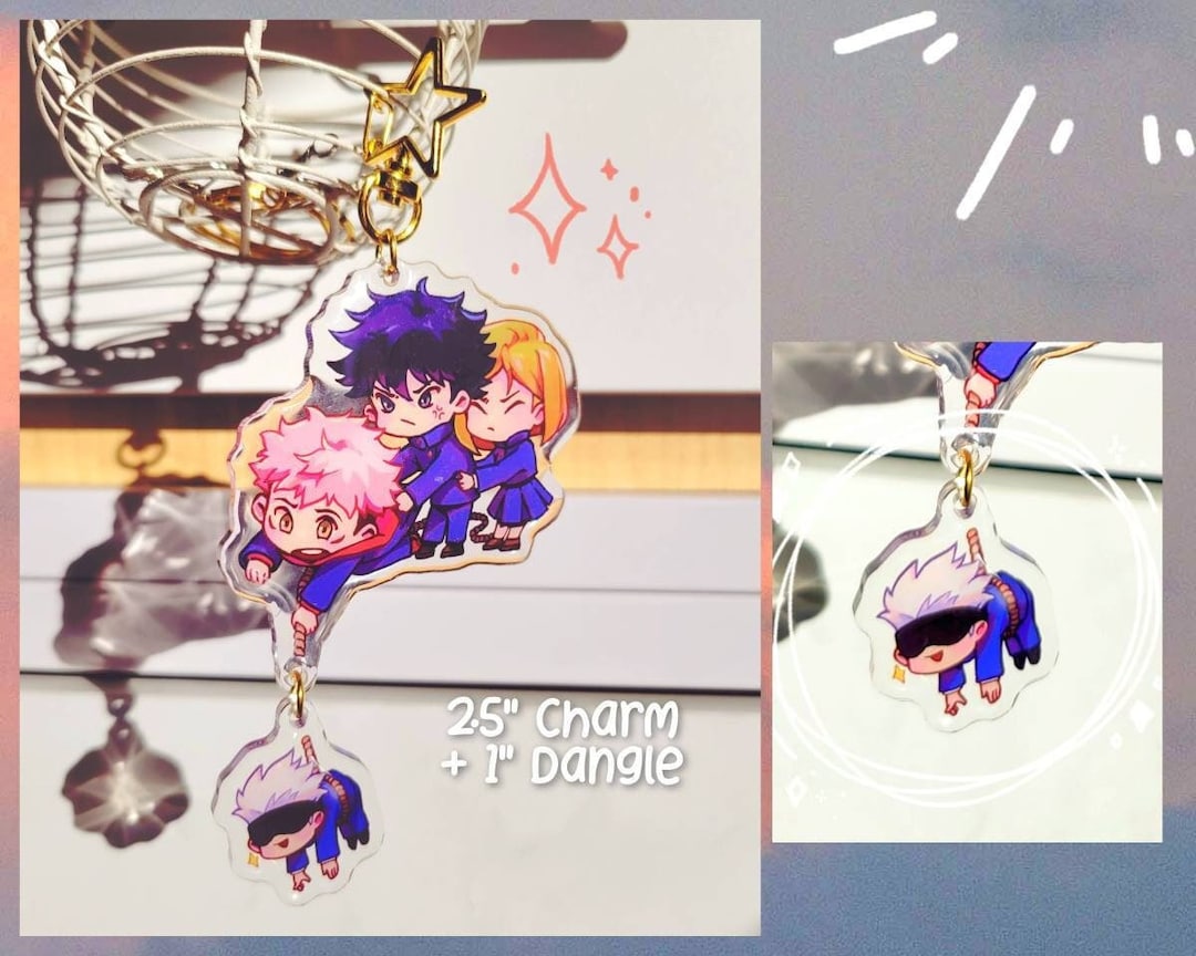 JJK Sorcerer Trio Gojo Keychain Double-sided Dangling Charm - Etsy