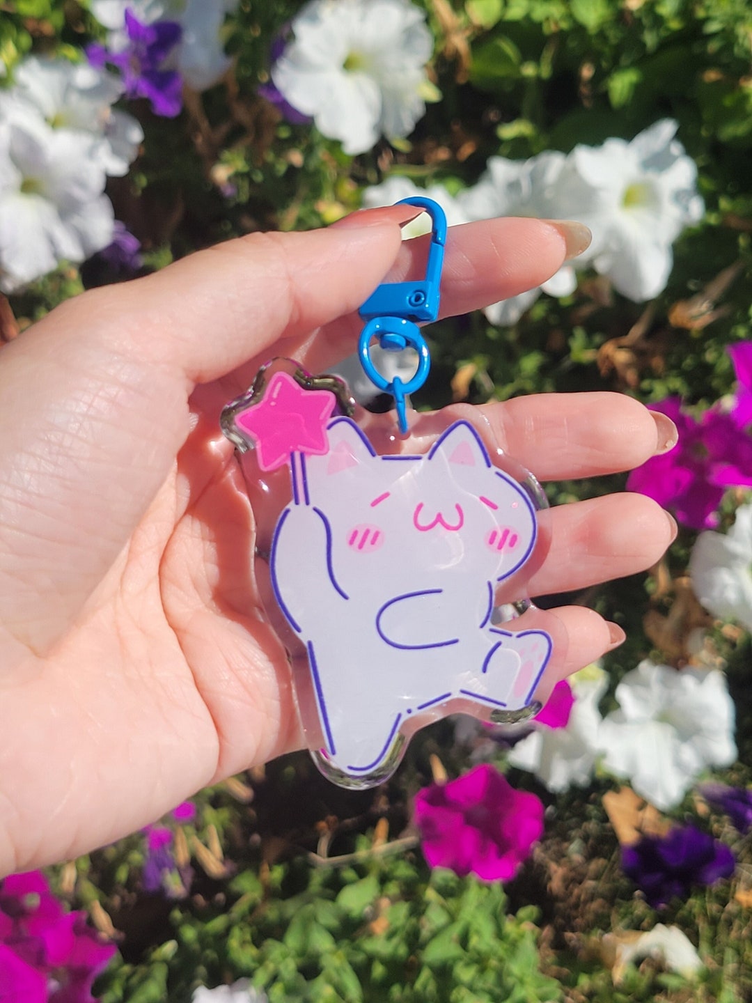 Mona | ASCII Cat KEYCHAIN Double Sided Charm - Etsy