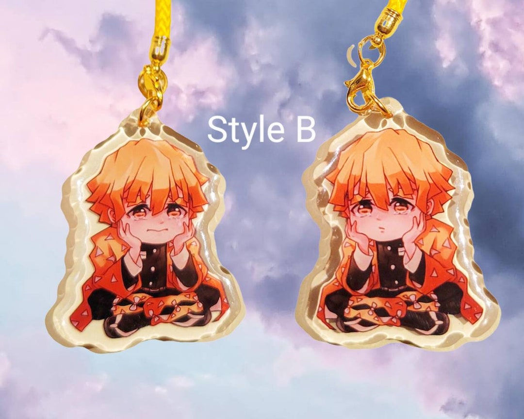 KNY Zenitsu's Tears KEYCHAIN Different-sided Charm - Etsy