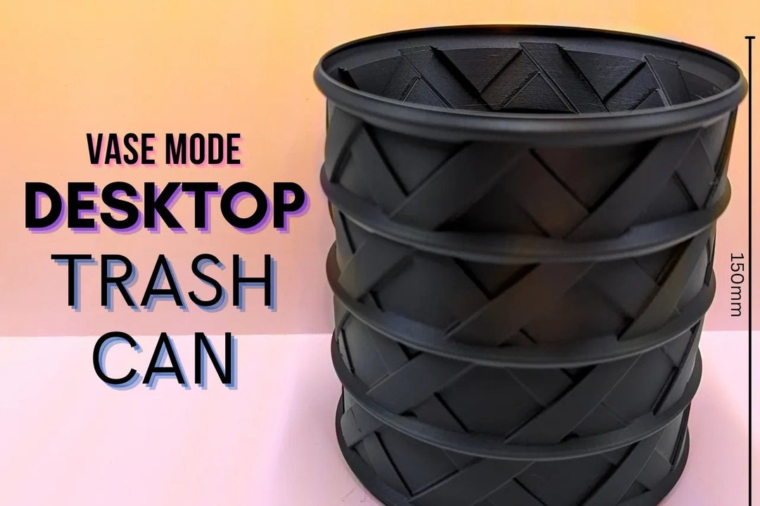 Sleek 3D Printed Trash Bin Perfect Addition to Your Desktop for Easy ...