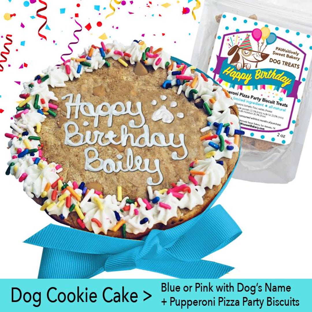 Dog Birthday Cookie Cake | Baked-to-order | Personalized Custom Puppy ...