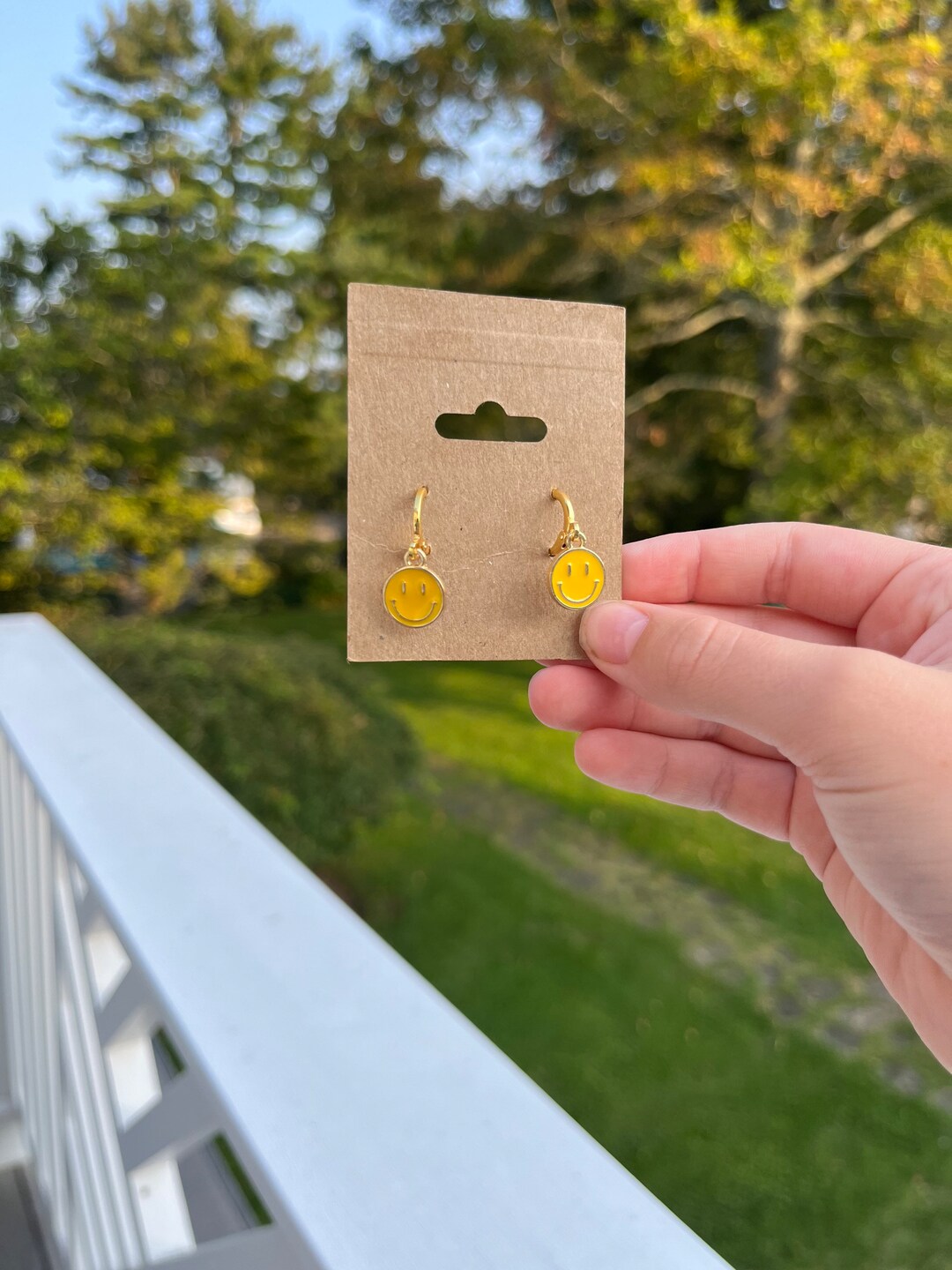 Yellow Smiley Face Earrings - Etsy