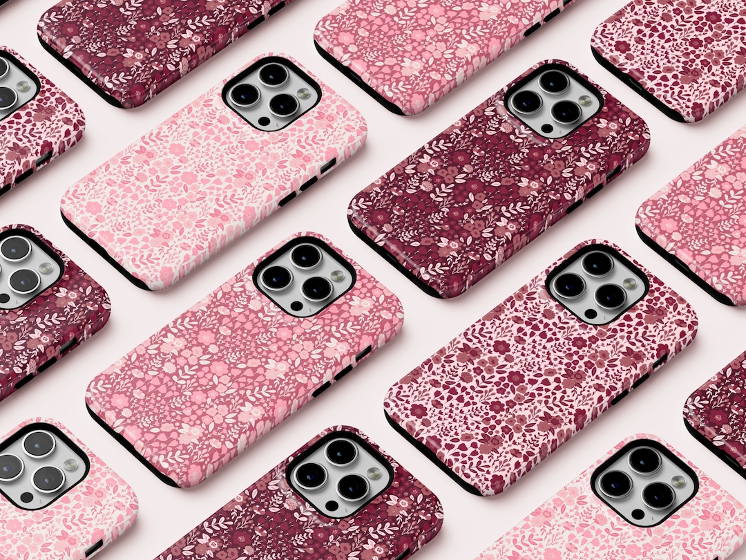 Magsafe Maroon Floral Phone Cases | Light Pink Blush Red Flowers | for ...