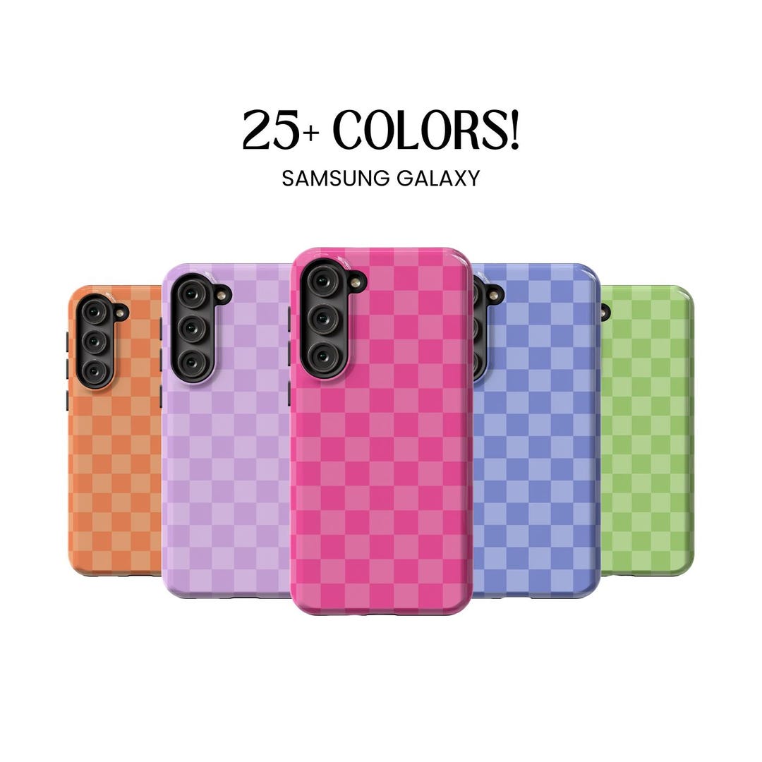 Checkered Phone Cases for Samsung Galaxy | Red Orange Yellow Green Blue ...