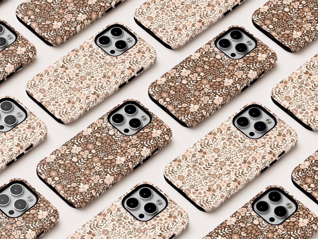 MAGSAFE Neutral Floral Phone Case for iPhone 11 12 13 14 15 16 Pro Max ...