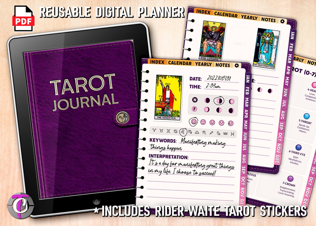 Undated Digital Tarot Journal | Custom Digital Planner | Undated ...