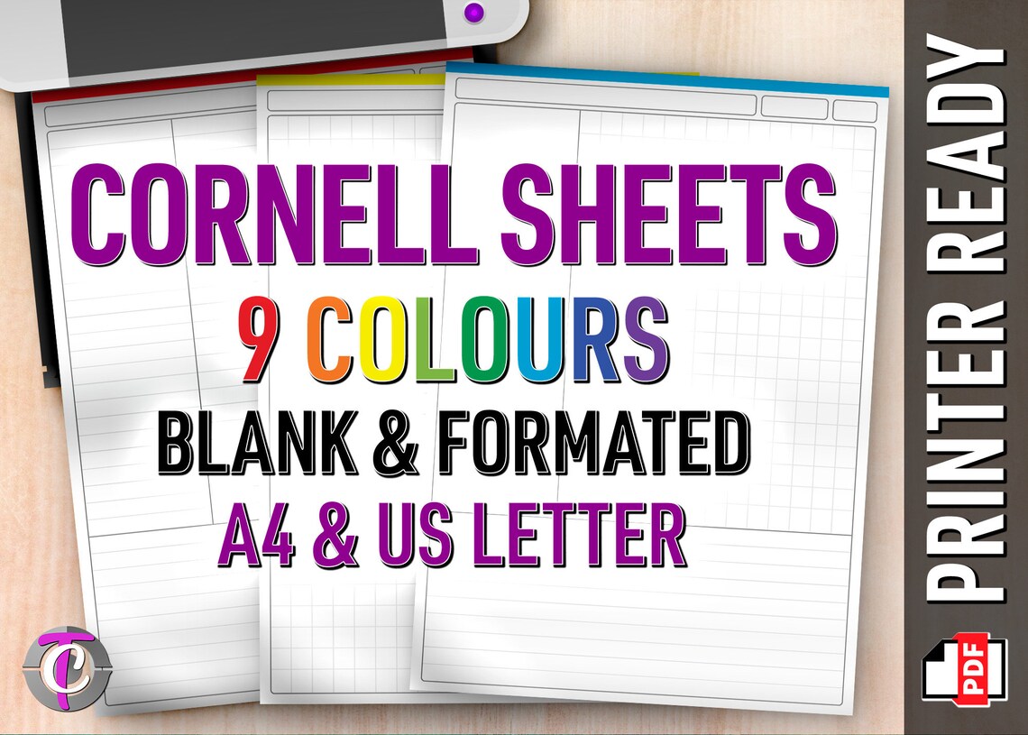 Cornell Notes Printable Cornell Notes Method Lecture Notes Printable ...