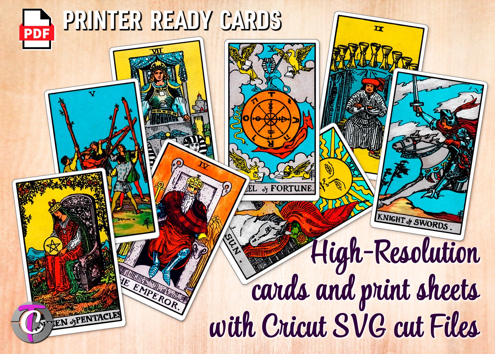 Printable Tarot Cards | Rider Waite Smith Printer Sheets | Journaling ...