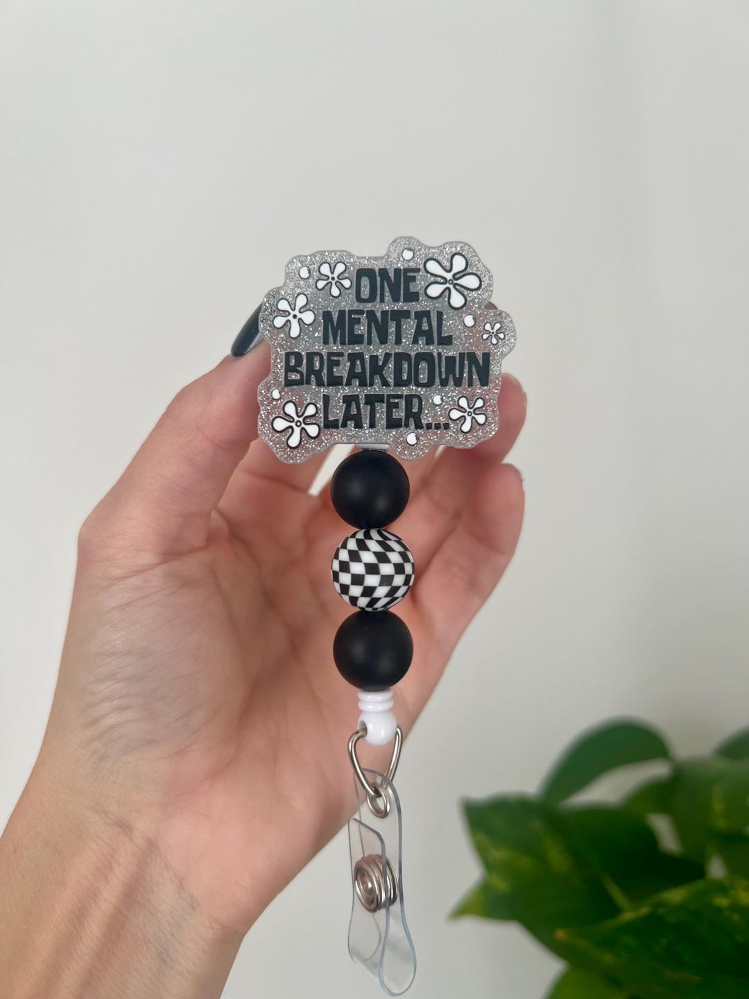Acrylic Badge Reel With Silicone Beads - Retractable Nurse Badge, Badge ...