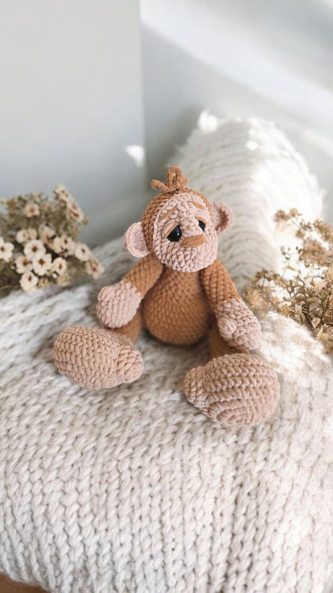 BIG FOOTED Low Sew Marshall the Monkey Crochet Pattern PDF - Etsy