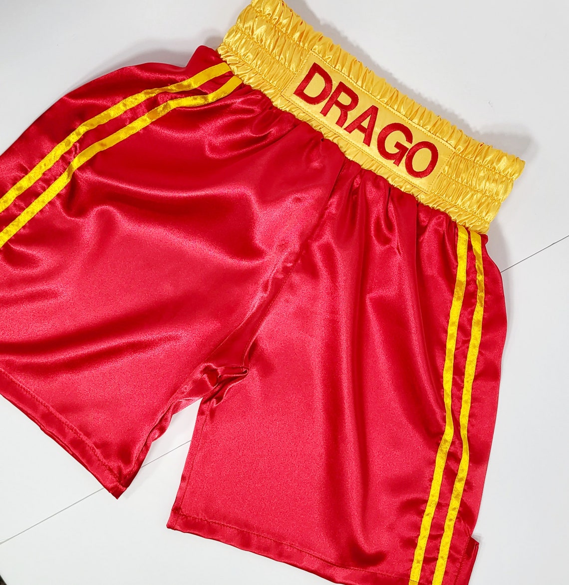 Personalized Boxing Drago Red/yellow Set Robe, Shorts, Wearable Baby ...