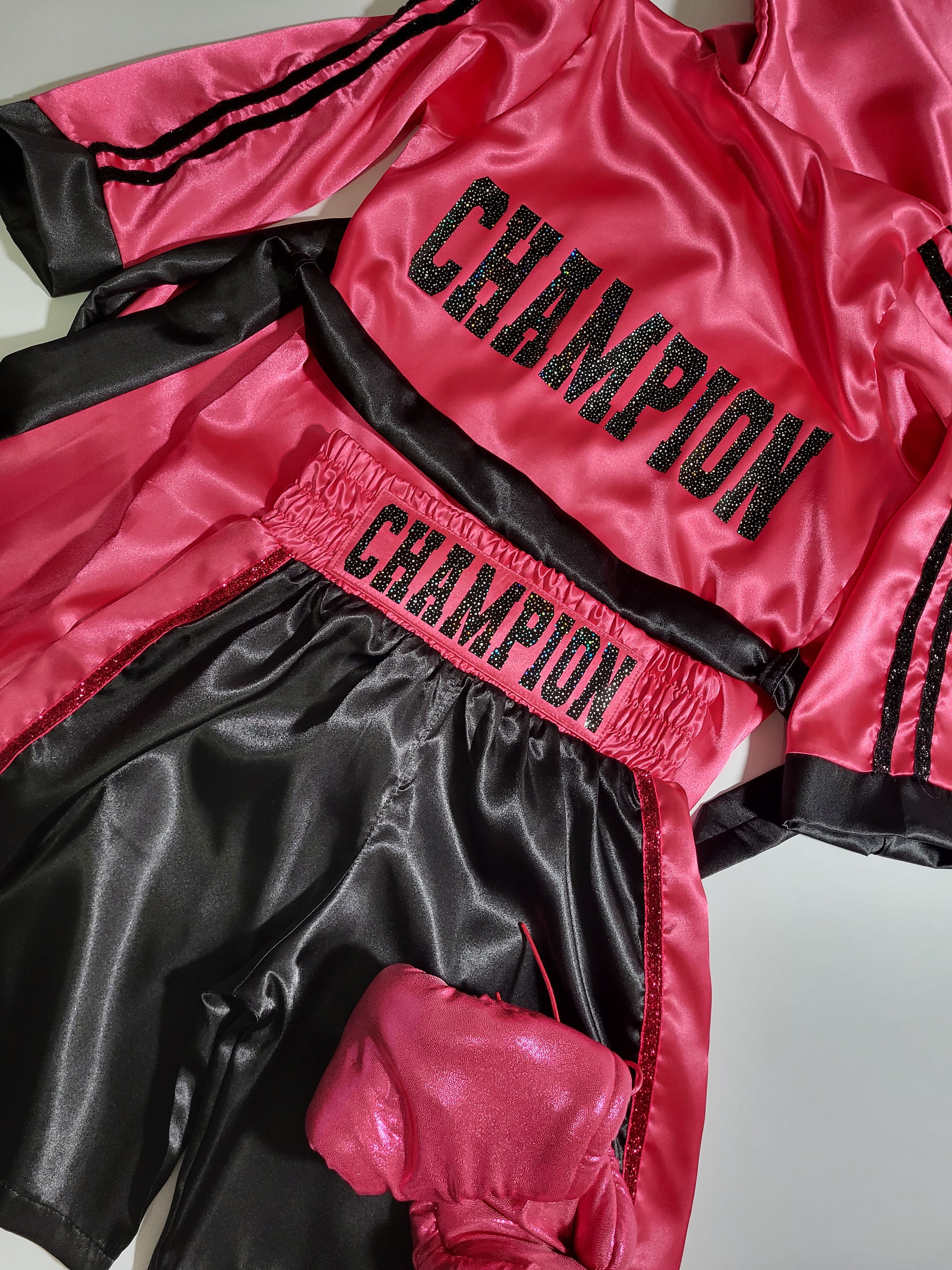 Custom Sparkle Boxing Set Robe, Shorts - for Pageant and Dancing ...