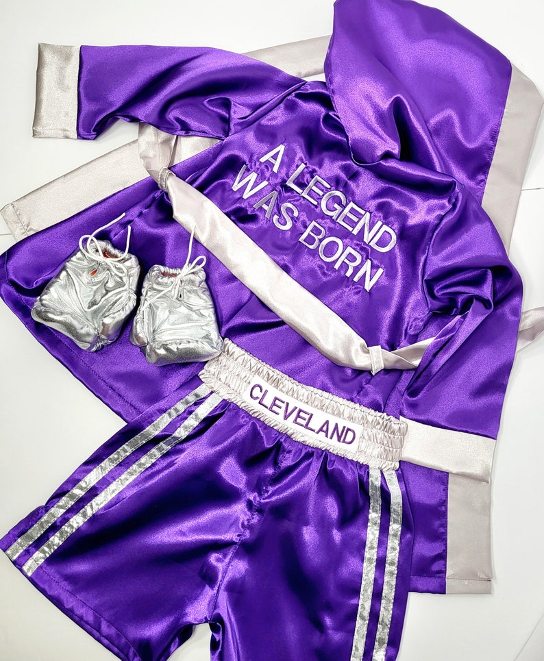 Personalized Boxing Set Robe, Shorts, Wearable Baby Gloves - Etsy