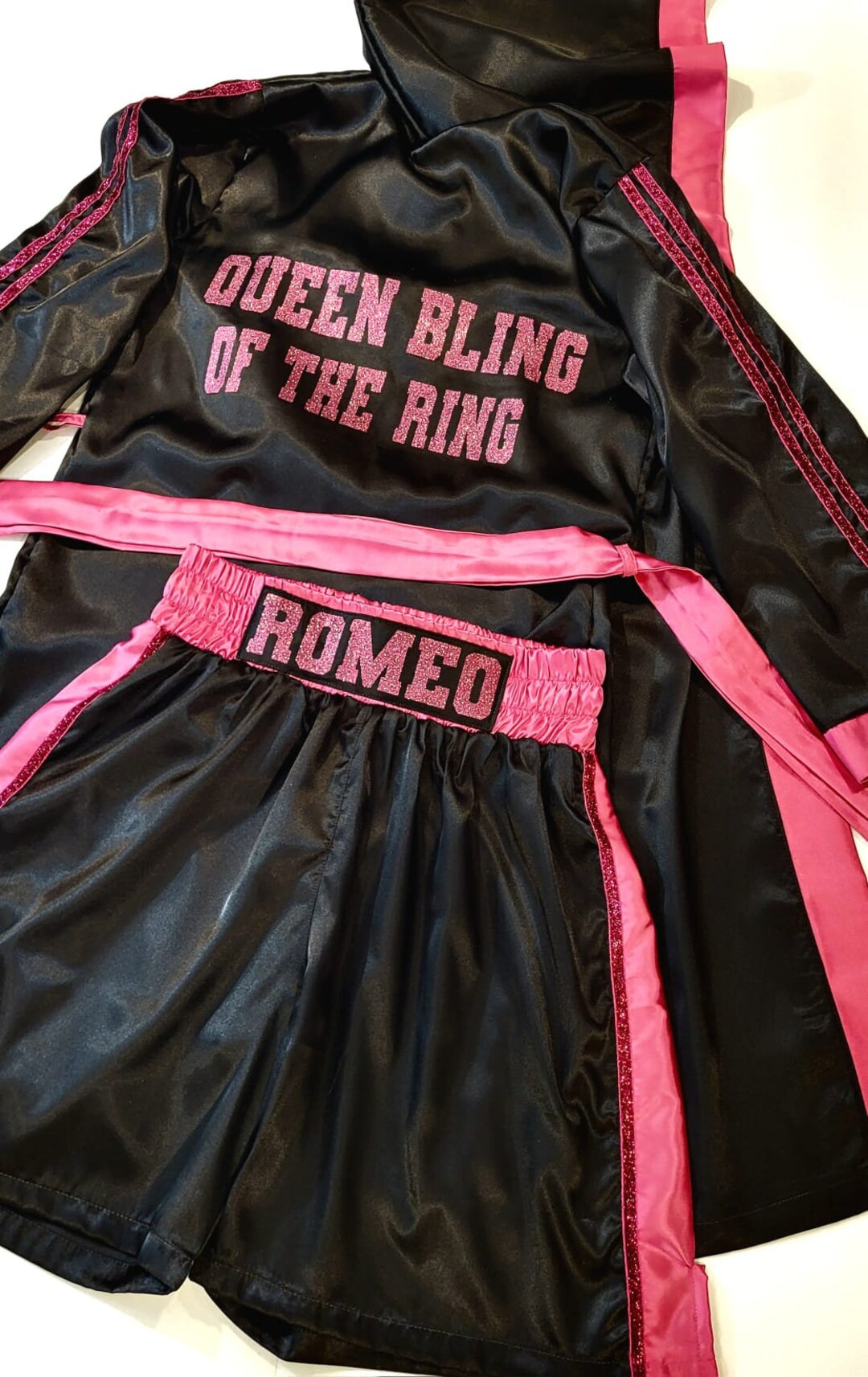Personalized Satin Boxing Robe and Shorts Set - USA Made - Etsy