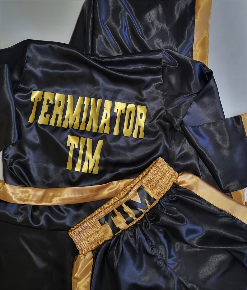 Personalized Satin Boxing Robe and Shorts Set - USA Made - Etsy