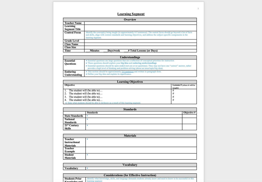 Lesson Plan Outline - Etsy
