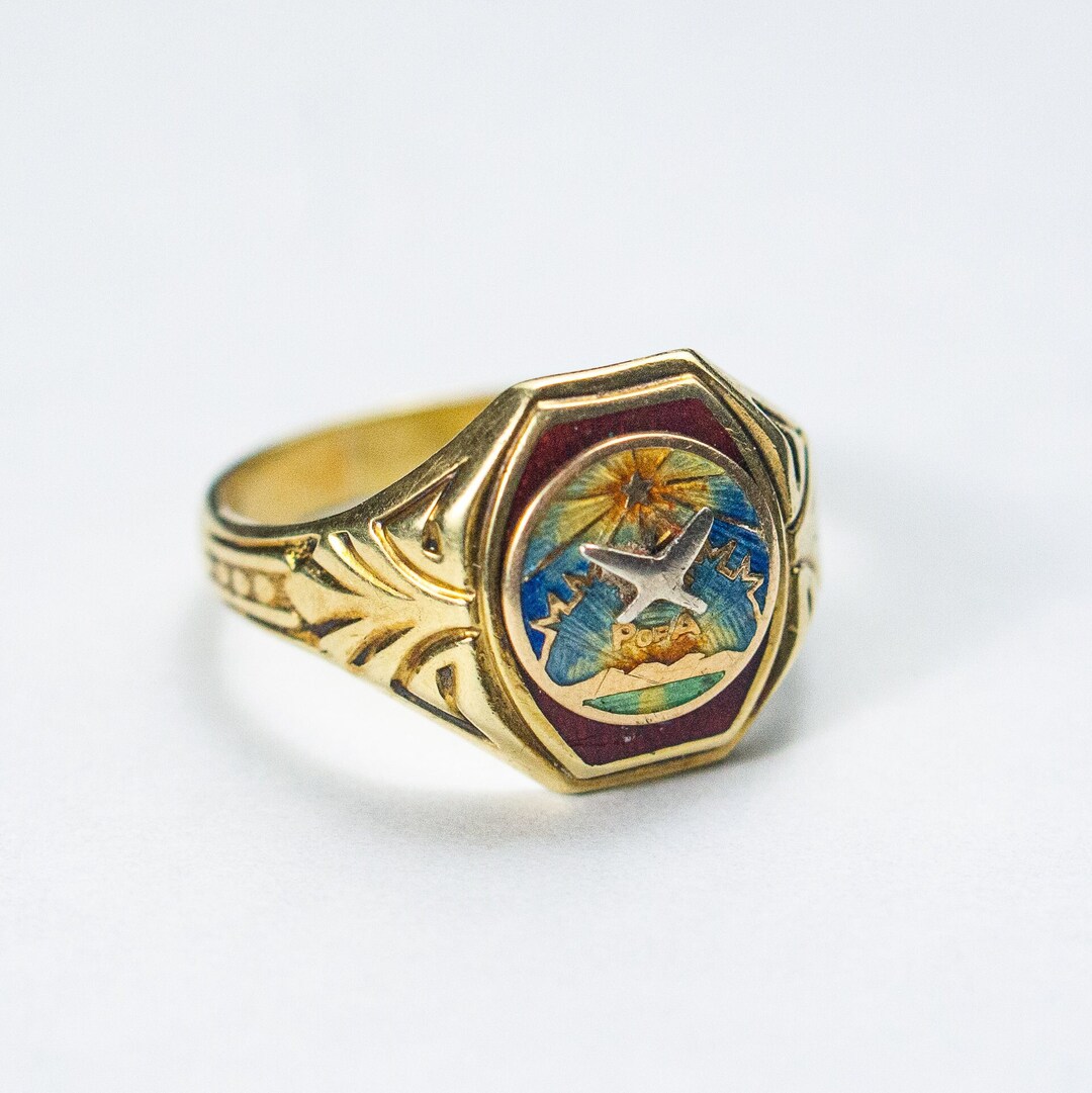 Early 20th Century Ostby Barton Insignia Ring - "p of A" - 14k Gold Ring - Size 10 - Etsy