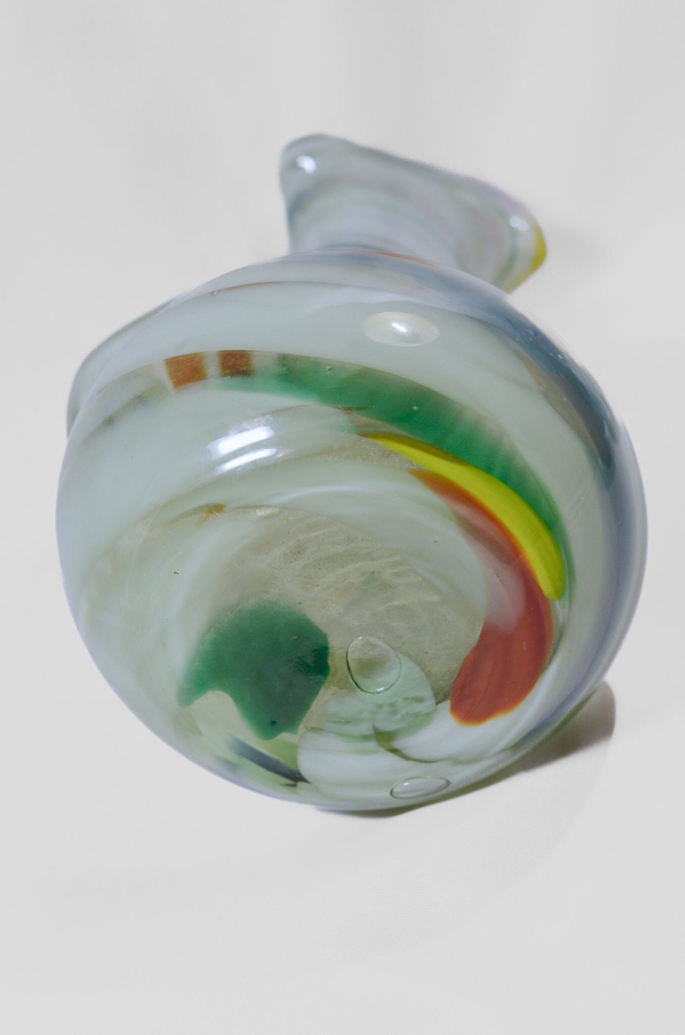 Vintage Hand Blown Swirled Art Glass Pitcher With Ruffled - Etsy