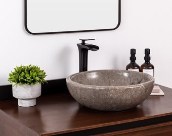 Natural Stone Vessel Bathroom Sink Burj Ojinaga Marble - Etsy