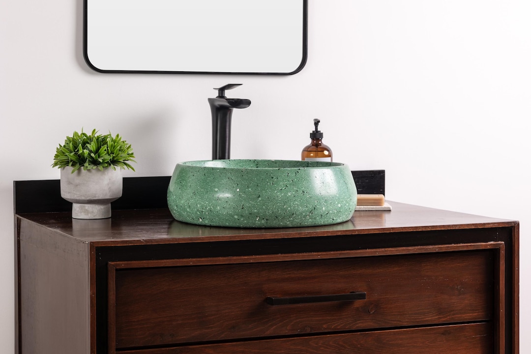 Dover Concrete Vessel Bathroom Sink, GFRC Stone Basin, Modern ...