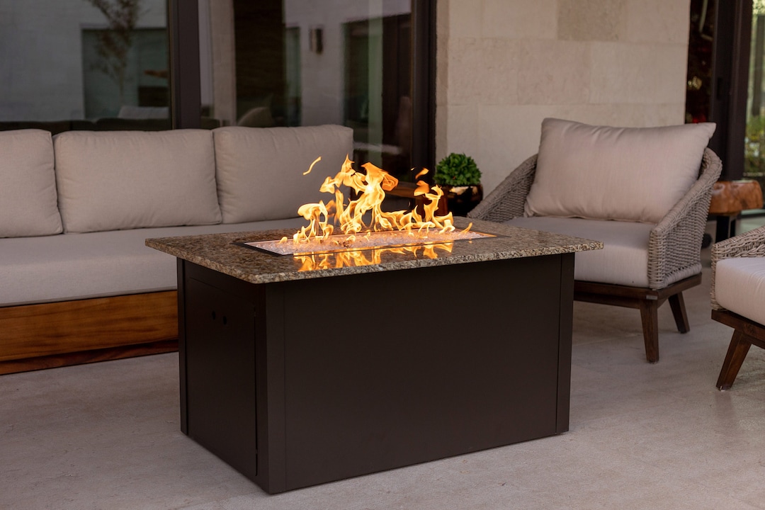 Granite Top Outdoor Fire Pit Table, 90000 BTU - Etsy