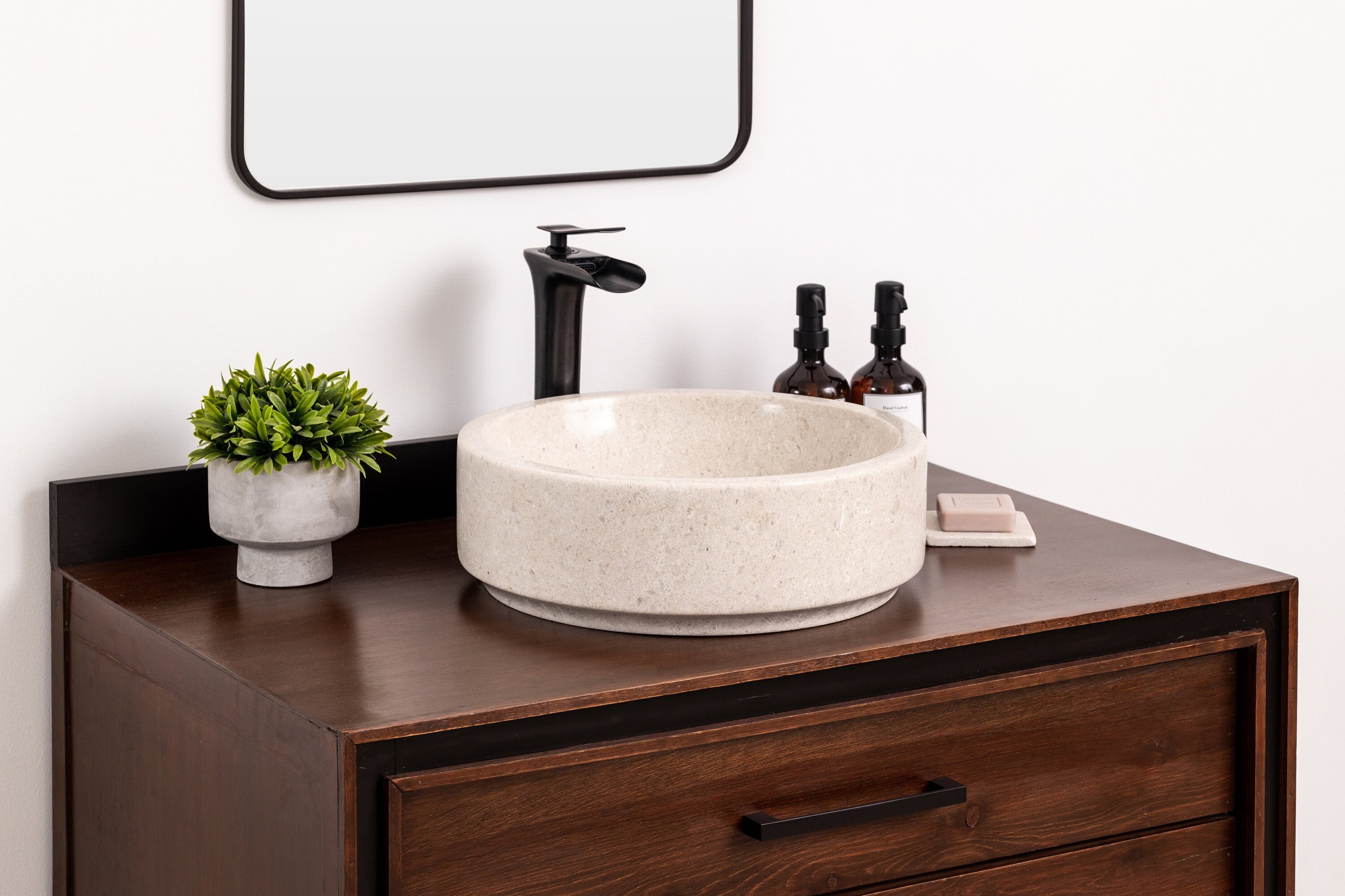 Natural Stone Vessel Bathroom Sink, Avalon Ojinaga Marble, Vanity Basin ...