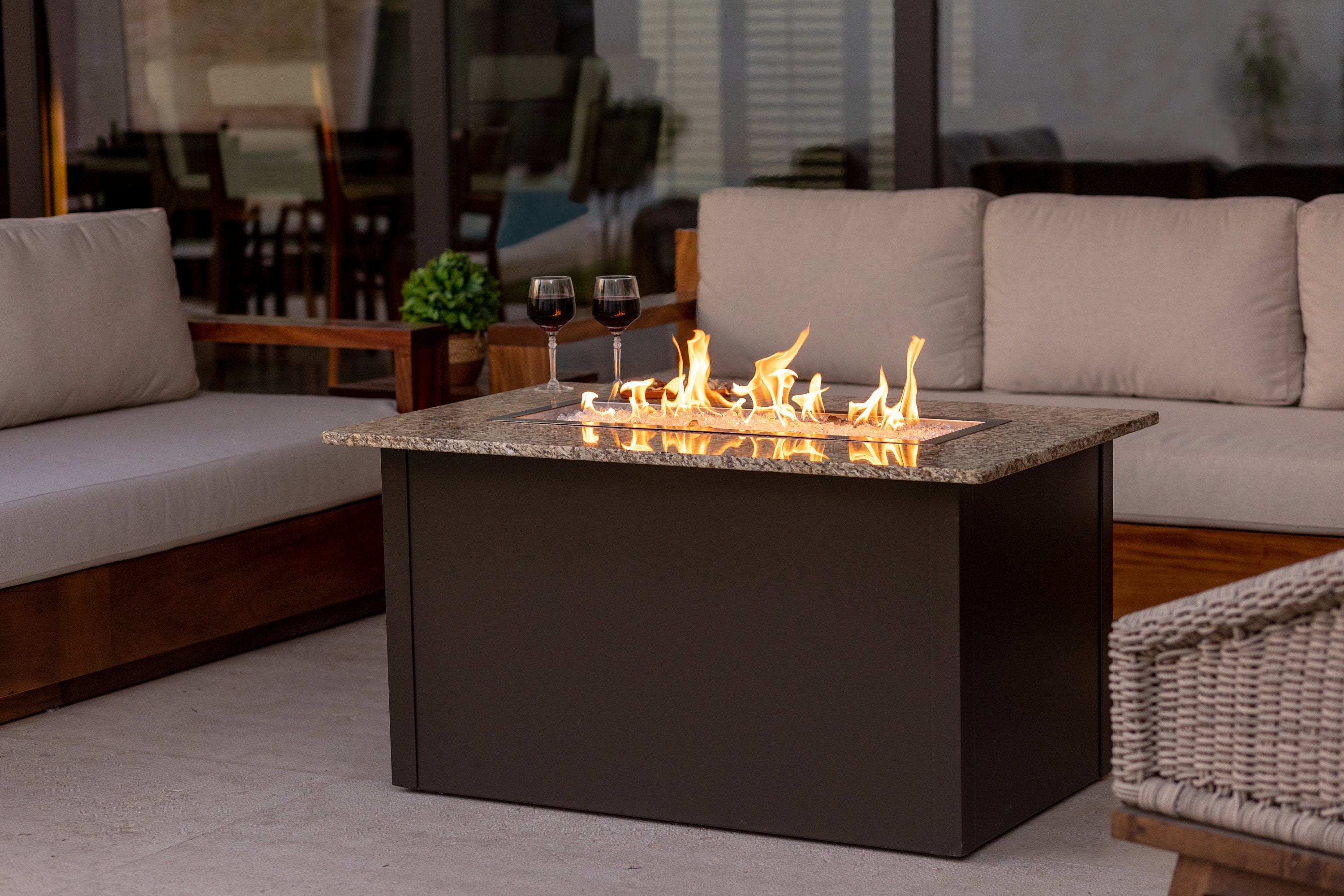 Granite Top Outdoor Fire Pit Table, 90000 BTU - Etsy