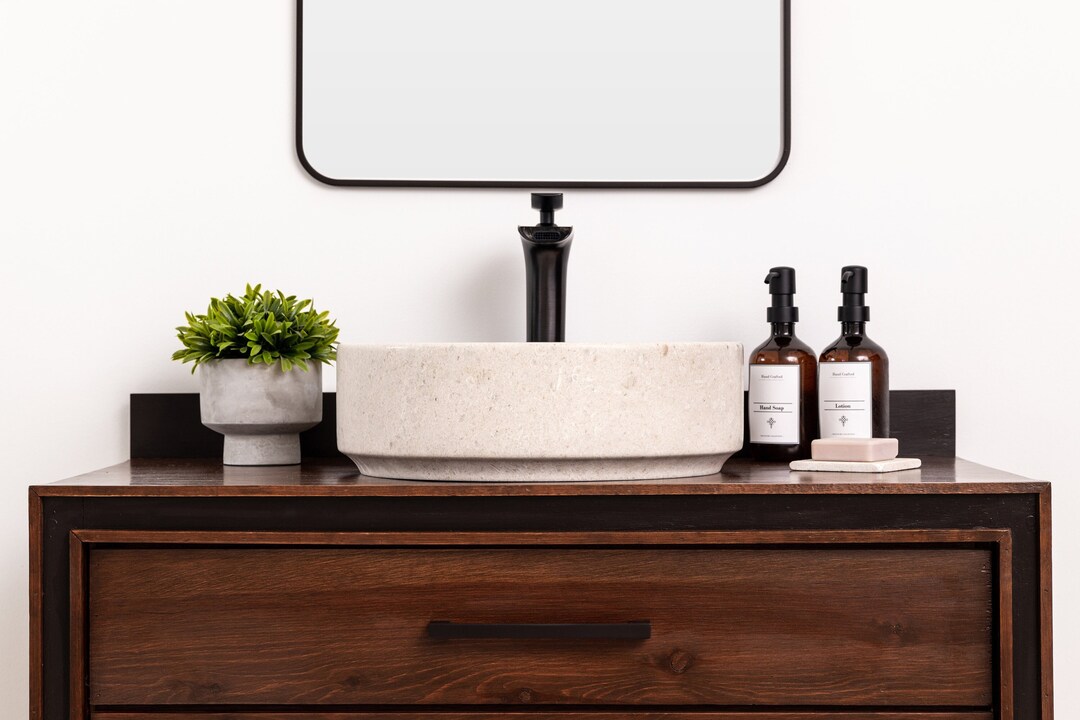 Natural Stone Vessel Bathroom Sink, Avalon Ojinaga Marble, Vanity Basin ...