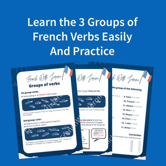 DIGITAL French Groups of Verbs Taught in English Printable - Etsy