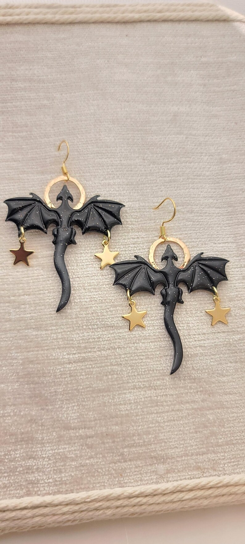 Dragon Earrings, Sparkly Black Dragon Earrings,cosplay Earrings, Fourth ...