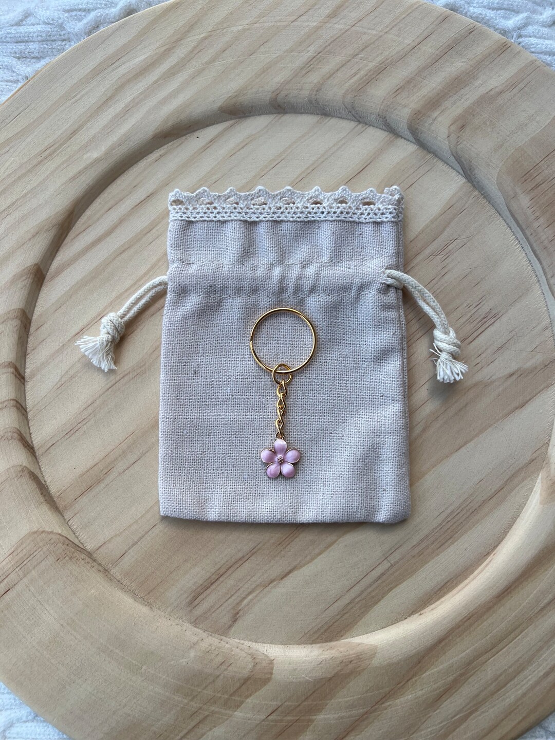 Gold Flower Keychain, Pink Flower Keychain, Gold Accessories, Gold ...