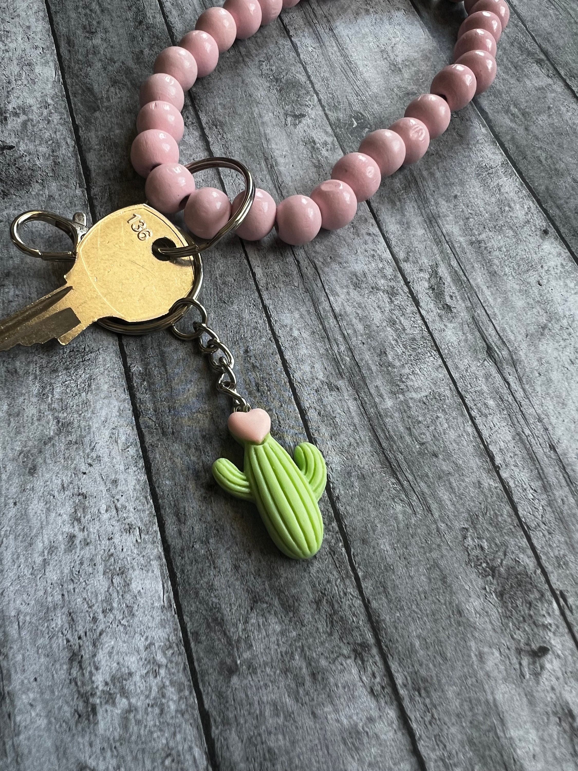 Cactus Resin Keychain, Silver Keychain, Plant Keychain, Backpack ...