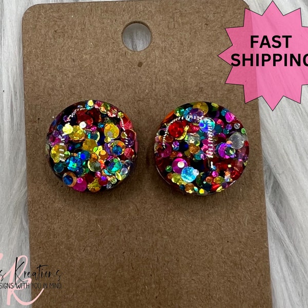 Large Colorful Earrings - Etsy