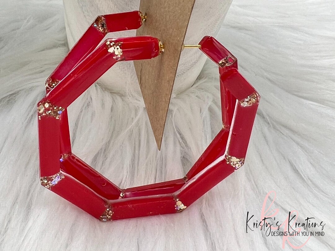 BE BOLD Mia Hoops - XL Hoops - Red Hoop Earrings - Hoop Earrings - Etsy