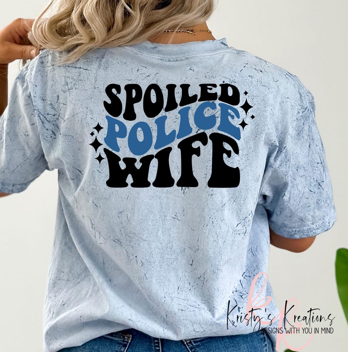 Spoiled Police Wife Comfort Colors T-shirt - Color Blast Smoke Gray - Etsy