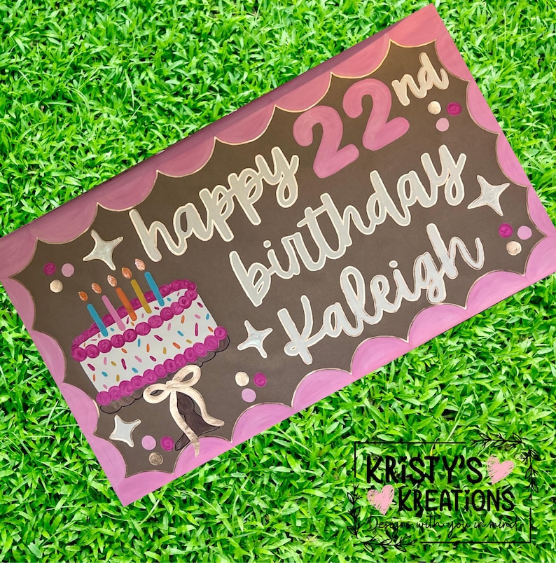 Custom Handpainted Birthday Banner - Personalized Party Decor - Etsy