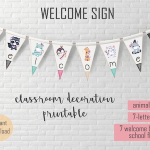 Welcome Back to School Sign | Printable | Cute Warrior Animals Theme - Etsy
