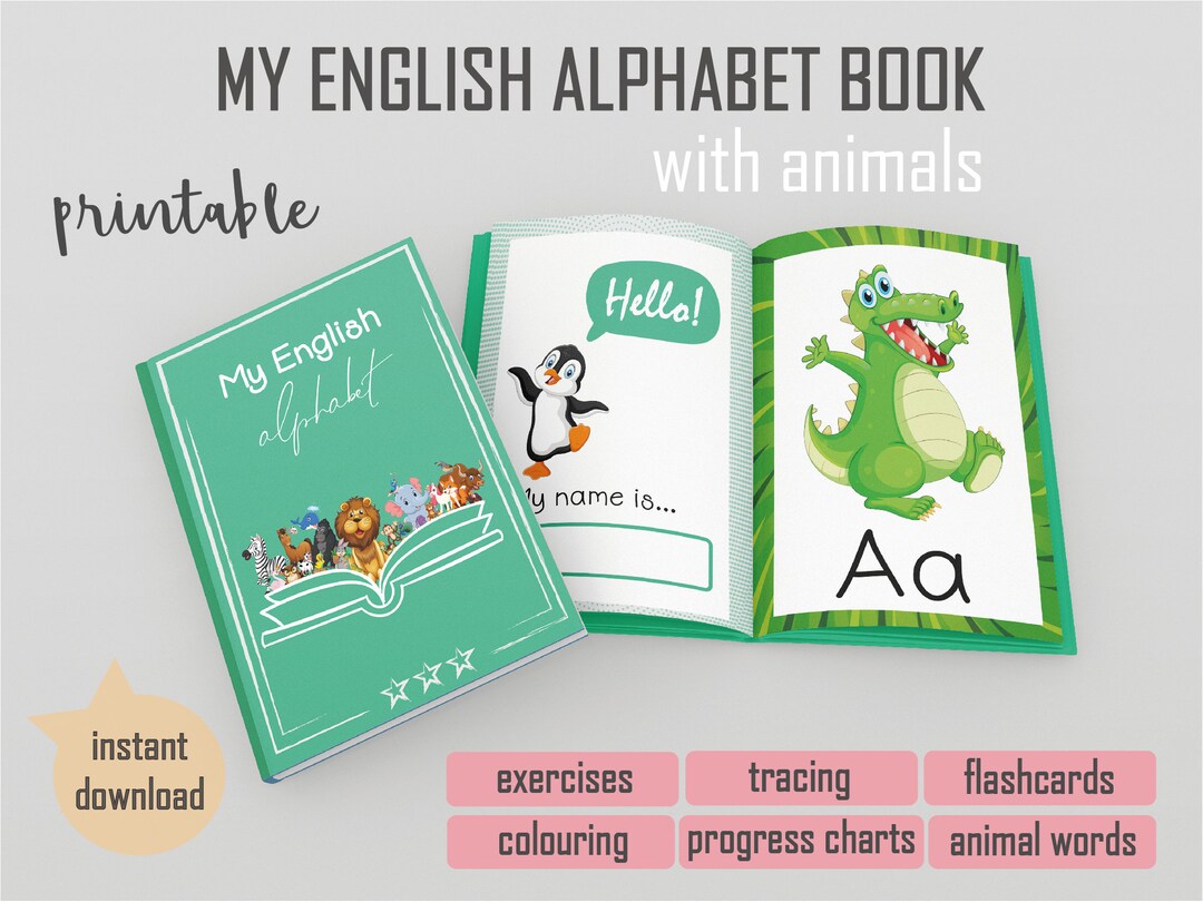 My English Alphabet Book - With Animals | 154 Pages - Plus Cover Pages ...