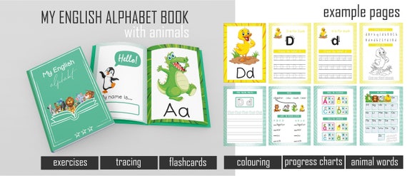 My English Alphabet Book With Animals 154 Pages Plus - Etsy
