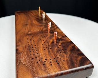 Walnut Cribbage Board With Pieces - Etsy
