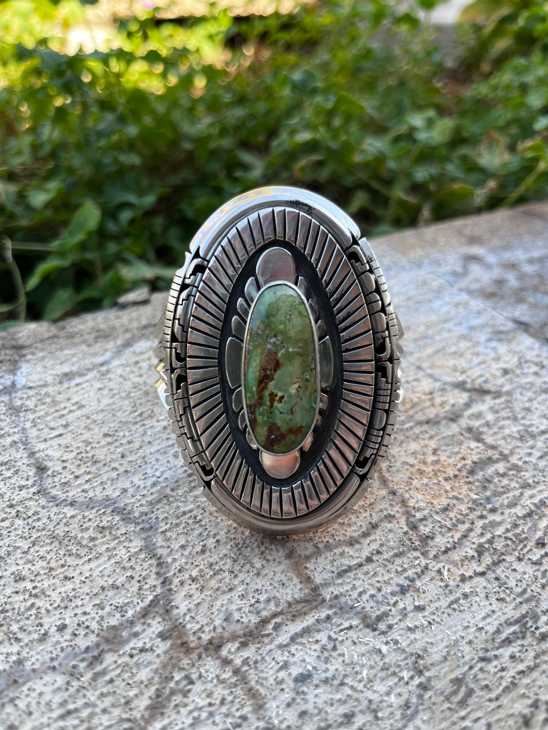 Larry Kaye Sterling Silver Turquoise First Place Winner Cuff Bracelet ...