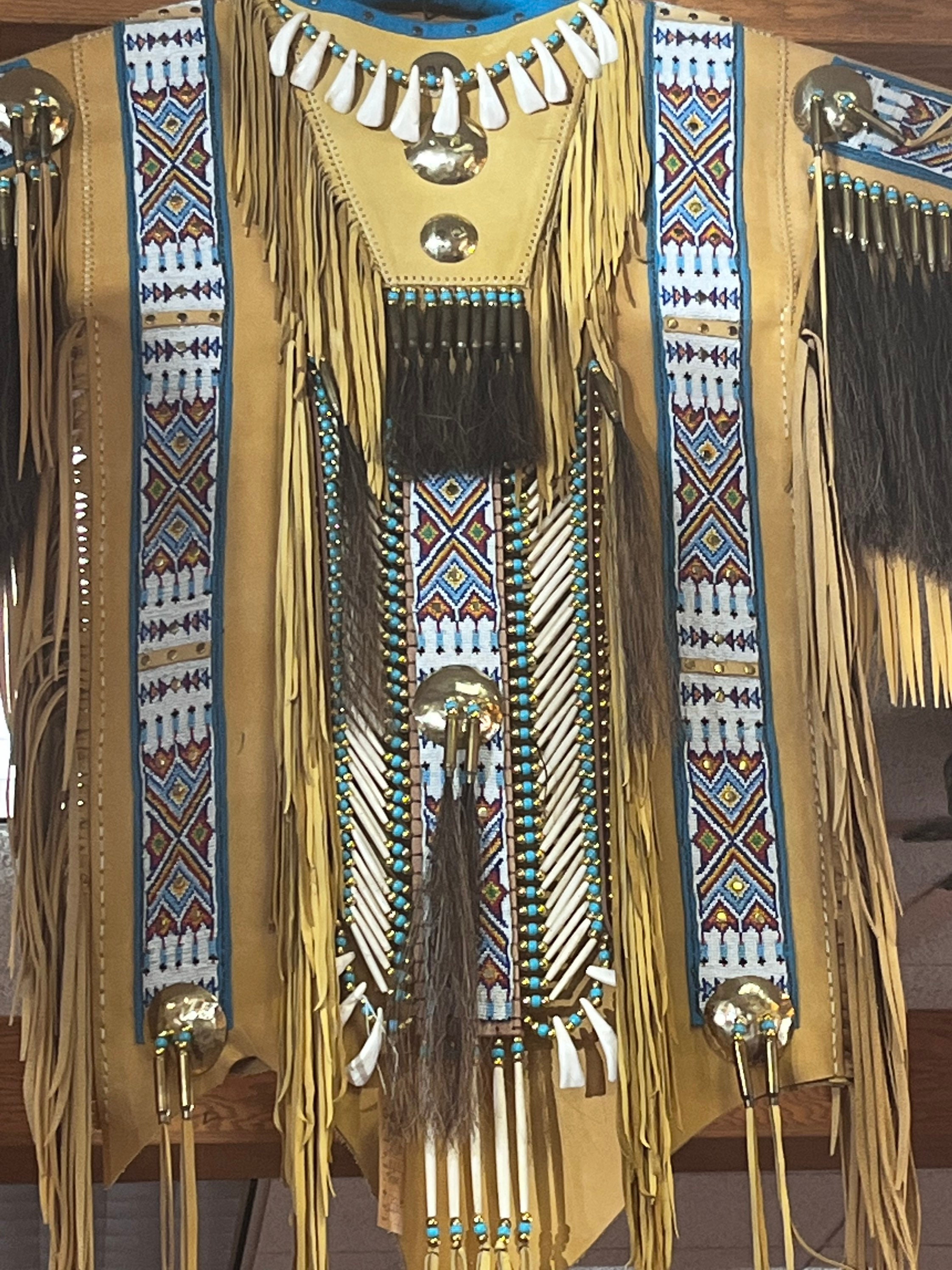 Native American Tigua Tribe Handmade War Shirt by Manuel Silva - Etsy
