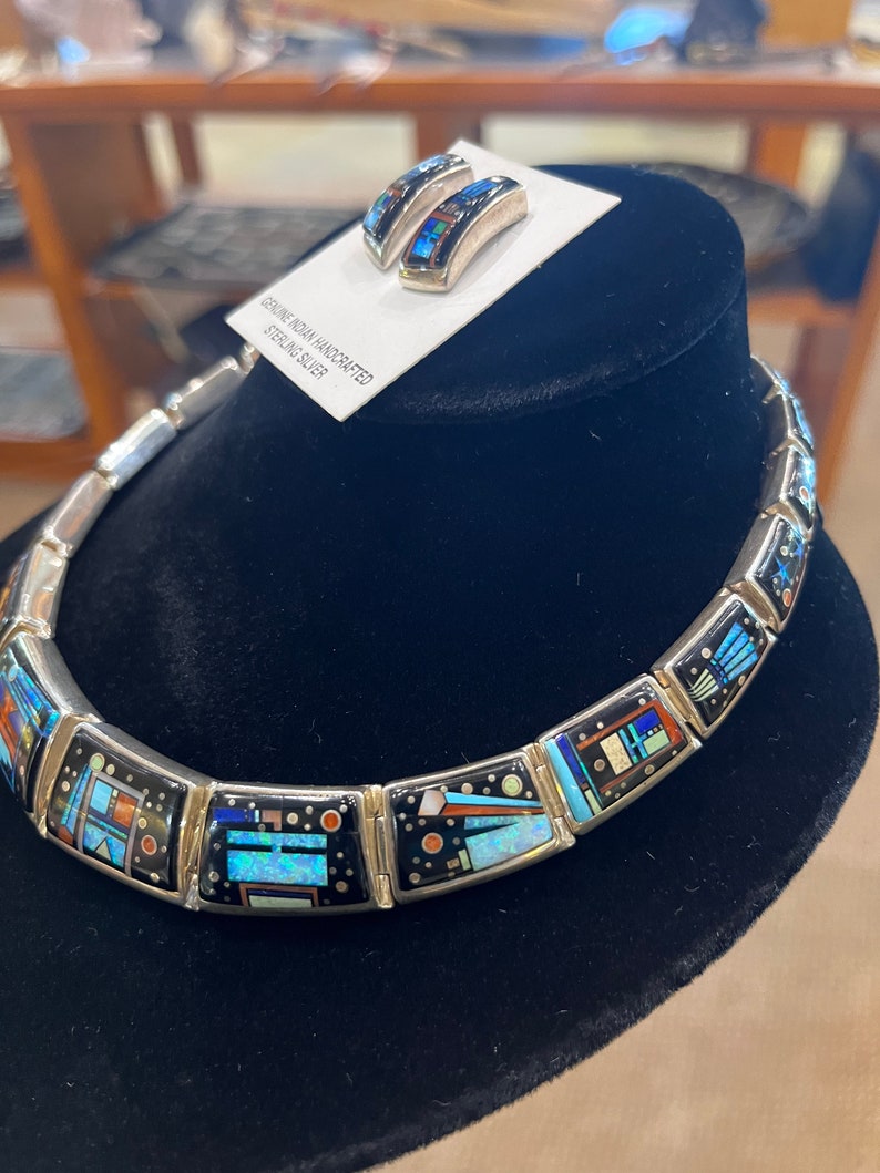 Calvin Begay Night Sky Inlay Necklace Set - Etsy