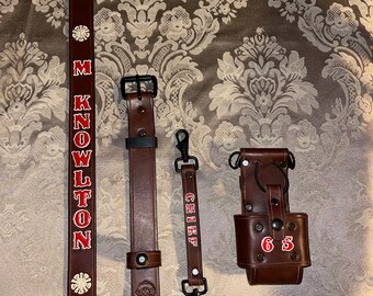 Custom Leather Firefighter Radio Strap - Etsy