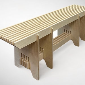 Scandinavian Bench I Mid-century Modern Entryway Bench I Minimalist ...
