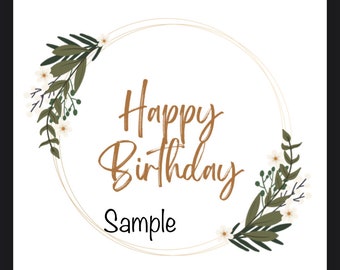 Happy Birthday Sticker Template - Etsy